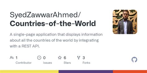 Github Syedzawwarahmedcountries Of The World A Single Page Application That Displays