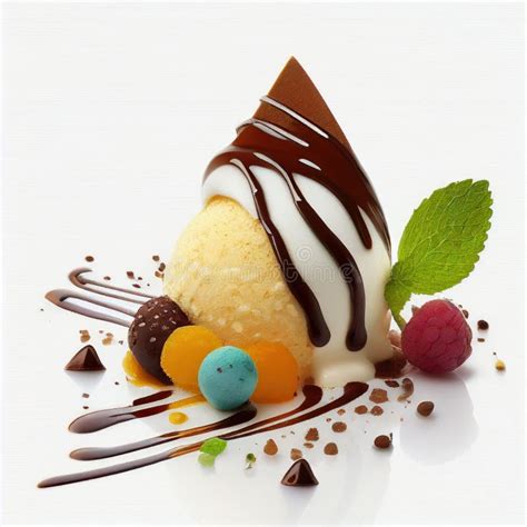 Illustration Piece Of Cake Sweet Dessert On White Background Created