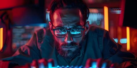 Premium Photo Digital Security Developer Protecting Information With Coding And Firewalls