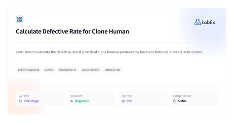 Calculate Defective Rate For Clone Human Labex