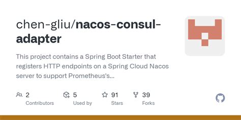 GitHub Chen Gliu Nacos Consul Adapter This Project Contains A Spring Boot Starter That