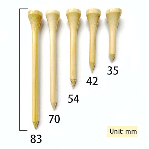 Colorful Natural Eco Friendly 70 Mm83 Mm Durable Bamboo Golf Tees Wood