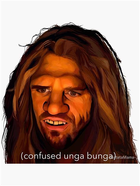 Unga Bunga Portrait Sticker For Sale By Batatamama Redbubble