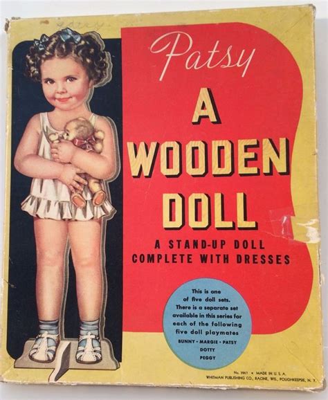 Vintage Paper Doll Patsy A Wooden Doll Whitman 1939 Boxed Whitman1939