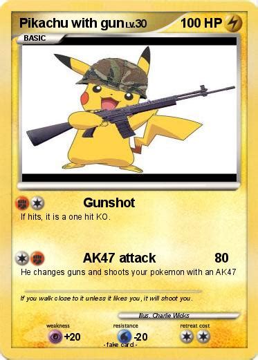 Pokémon Pikachu With Gun 1 1 Gunshot My Pokemon Card