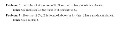 Solved Problem 6 Let S Be A Finite Subset Of R Show That