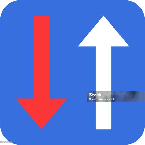 Two Way Sign Icon Traffic Sign Vector Illustration Stock Illustration
