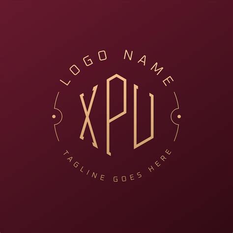 고급스러운 Xpu 로고 디자인 우아한 글자 Xpu 모노그램 로고 미니멀리즘 다각형 Xpu 로그 디자인 템플릿 프리미엄 벡터