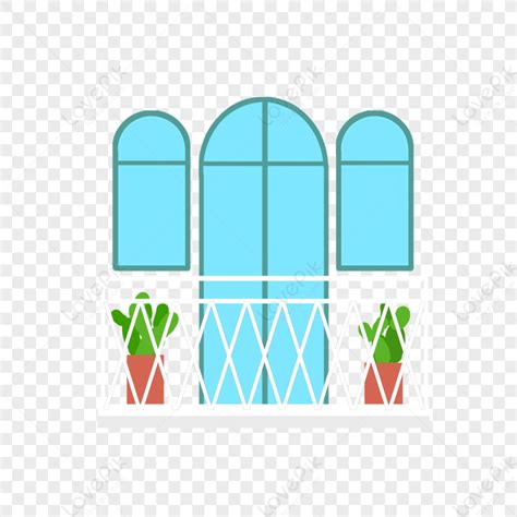 베란다 난간 창문 유리 건물 만화 구름 일러스트 빛 액자 종이 집 하늘 건축물 조직 Png 일러스트 무료 다운로드 Lovepik