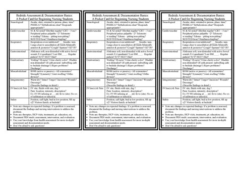 Qsen Bedside Assessment Pocket Card Revised 3 Bedside Assessment
