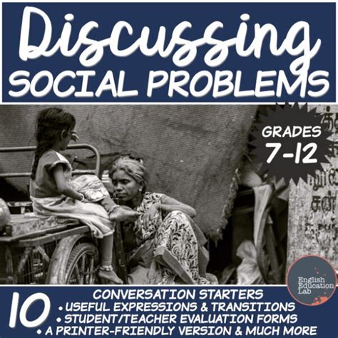 Class Discussions On Social Problems Conversation Starters Package English Education Lab