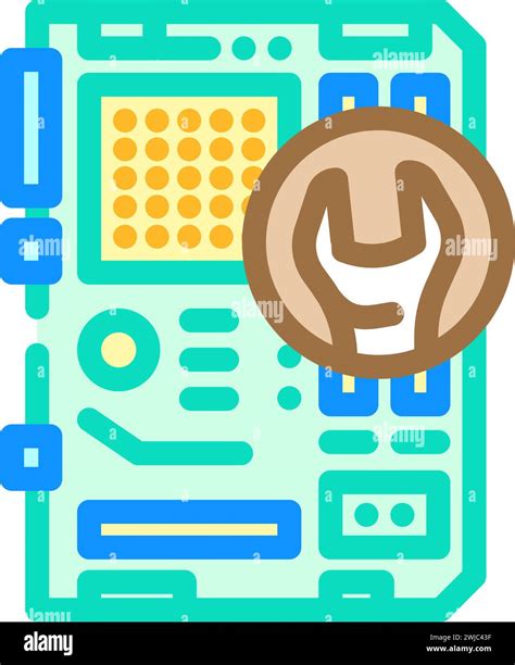 Motherboard Repair Computer Color Icon Vector Illustration Stock Vector Image And Art Alamy