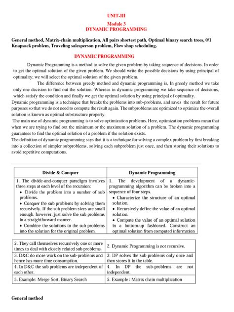 Unit 3idjlska Pdf Dynamic Programming Mathematical Optimization