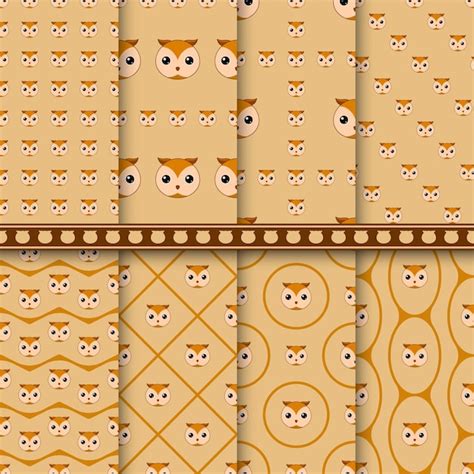 Premium Vector Set Of Owl Seamless Pattern Premium Vector Set Of Owl Seamless Pattern