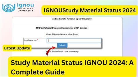 Study Material Status IGNOU 2024 A Complete Guide