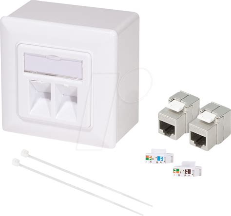 Logilink Nk4068 Modular Junction Box 2 Gang Cat 6a White At Reichelt Elektronik