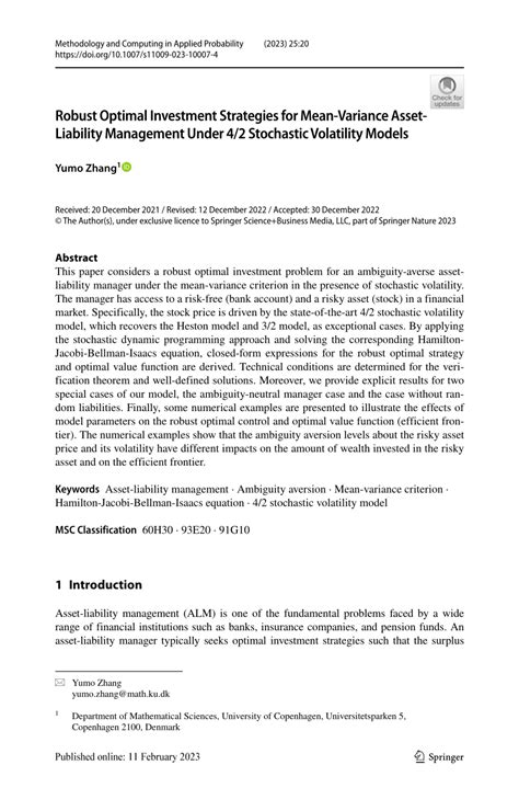 Pdf Robust Optimal Investment Strategies For Mean Variance Asset Liability Management Under 4