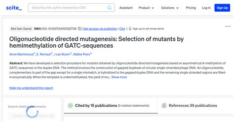 Oligonucleotide Directed Mutagenesis Selection Of Mutants By Hemimethylation Of Gatc Sequences