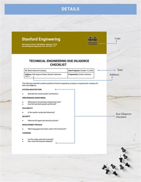 Financial Due Diligence Checklist In Word Google Docs Pages