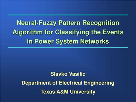 Ppt Neural Fuzzy Pattern Recognition Algorithm For Classifying The