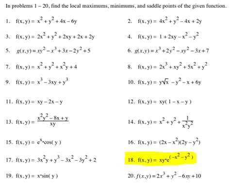 Solved In Problems 1 20 Find The Local Maximums