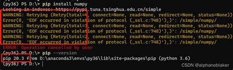 Pip安装时出现：warning Retrying Retrytotal4 Connectnone Readnone