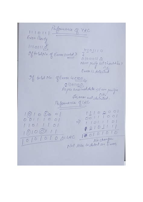 Error Lrc Vrc And Hamming Codeconverted Networks Studocu