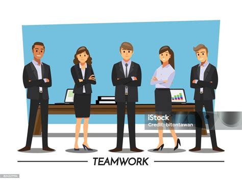 คนทํางานเป็นทีม เวกเตอร์ภาพประกอบตัวการ์ตูนของ ภาพประกอบสต็อก ดาวน์โหลดรูปภาพตอนนี้ ธุรกิจ