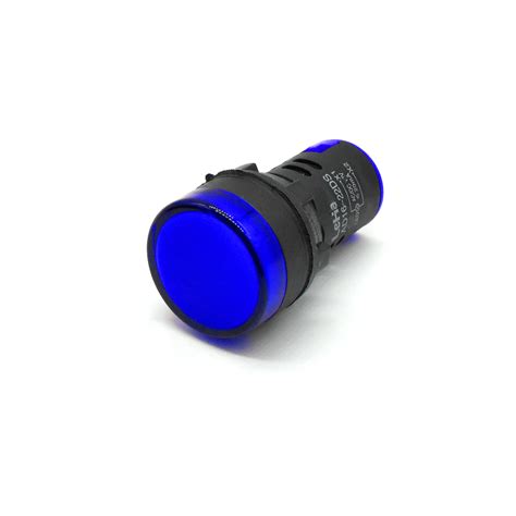 Segnalatore Indicatore Luminoso Spia Led Da Pannello Blu 24v 22mm Dc Ac