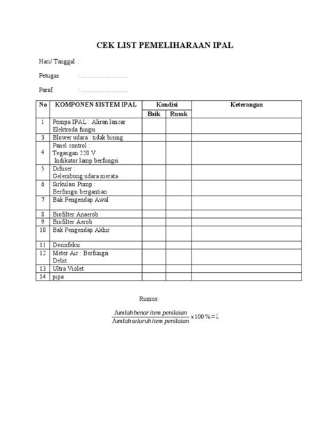 Form Monitoring Ipal Pdf