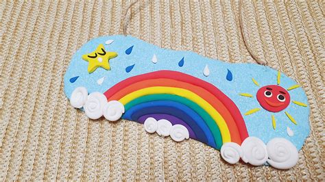 클레이 무지개 방문장식 만드는 법 클레이아트 만들기