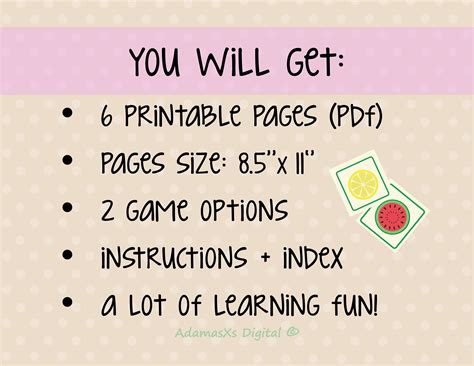 Fruit Matching Game Fruit Slices Matching Activity Part To Whole Matching Cards Outside And