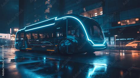 Self Driving Autonomous Car Is Driving On Busy Highway Road In The City Cockpit View Concept