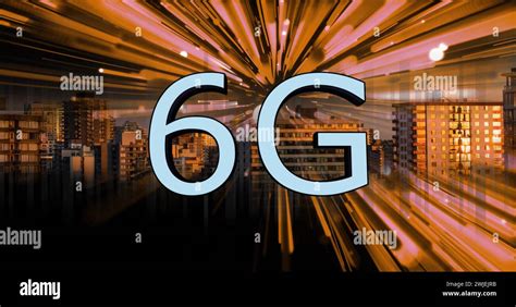 image of 6g text cityscape and computer data processing global networks computing digital