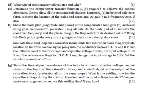 Solved You Have To Design A Closed Loop Controlled Buck Chegg