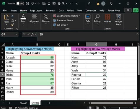 Excel Top Bottom Rules
