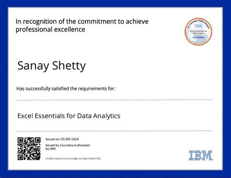 Completed Excel Essentials For Data Analytics Course Sanay Shetty Posted On The Topic Linkedin