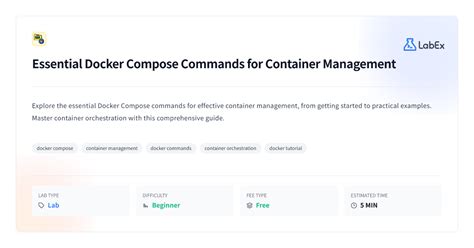 컨테이너 관리를 위한 필수 Docker Compose 명령어 Labex