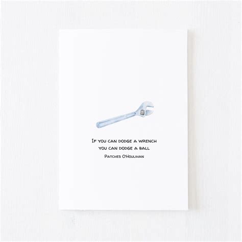 Dodgeball Note Card Watercolor Wrench Greeting Card Blank Card