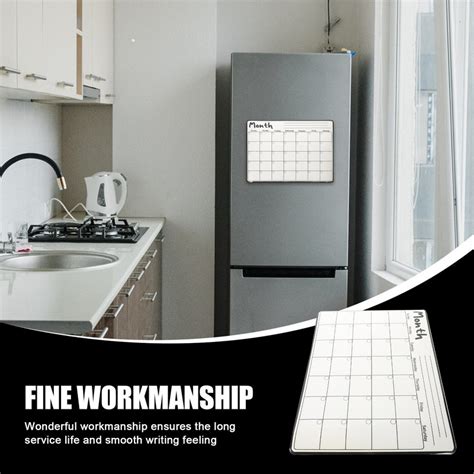 Badu Bg Календар Магнитен Хладилник Сухо изтриване Табло за планиране Месечен бял списък с