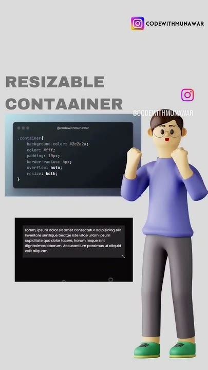Resizable Container Html Css Javascript React Webdesign Webdevelopment