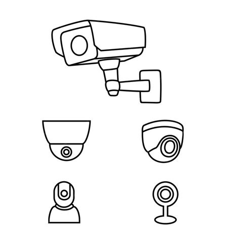 Premium Vector Set Of Monitoring Camera System Illustration Line Security Camera Icon Sign And