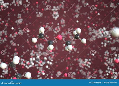 Diethyl Ether Molecule Conceptual Molecular Model Chemical 3d