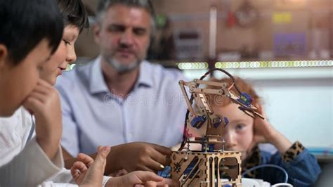 Stem Education Lesson At Robotic Engineering Class Stock Video Video