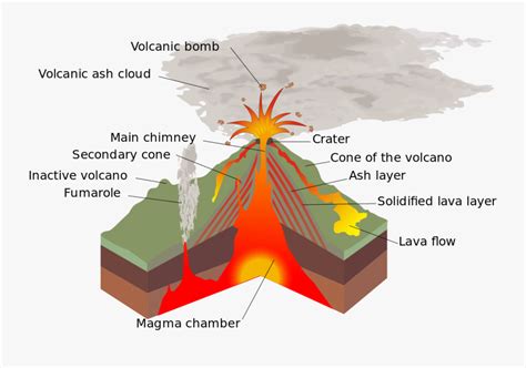 Volcano Anatomy Diagram Vector Illustration Download