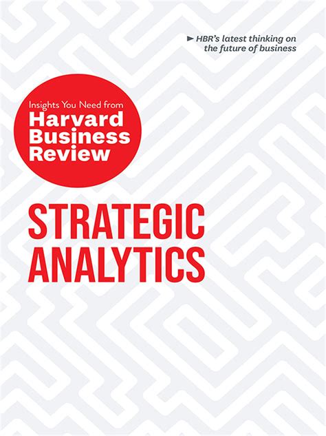 Hbr Insights Series Strategic Analytics Paperbackpage 157 Novel