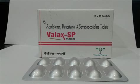 Acelo 100mg Para 325mg Serratio 10mg Packaging Type Aluminium