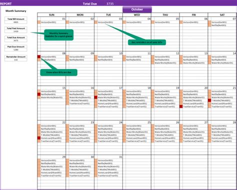 Bills Tracker Template In Microsoft Excel