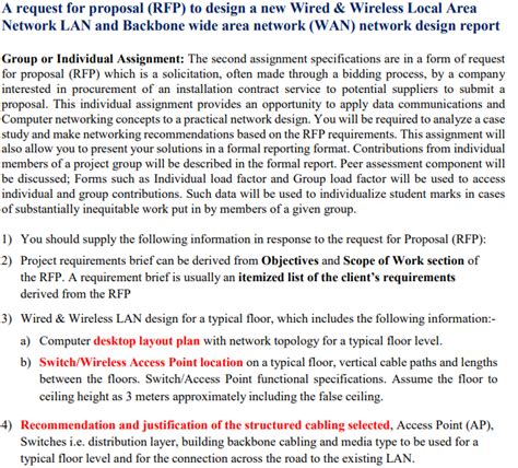 Need A Network Design Report For The Lan And Wan Of