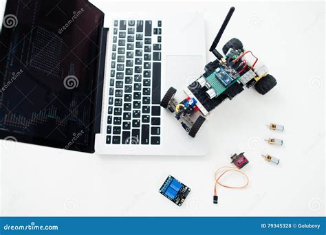 Electronic Components On Geek Workplace Diy Rc Car Editorial Stock